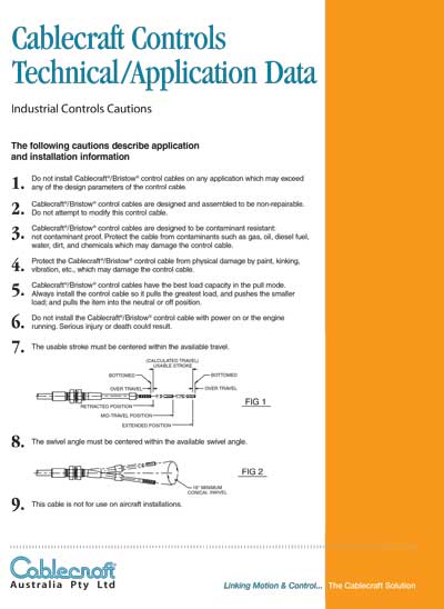 Australian Industrial Mechanical Cables - Cablecraft Australia