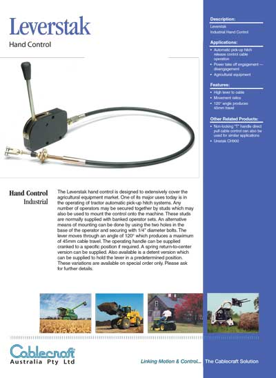 Australian Made Industrial Control Levers - Cablecraft Australia