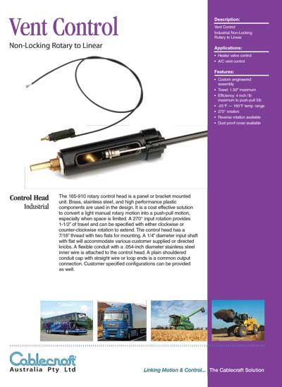 Australian Industrial Mechanical Cables - Cablecraft Australia
